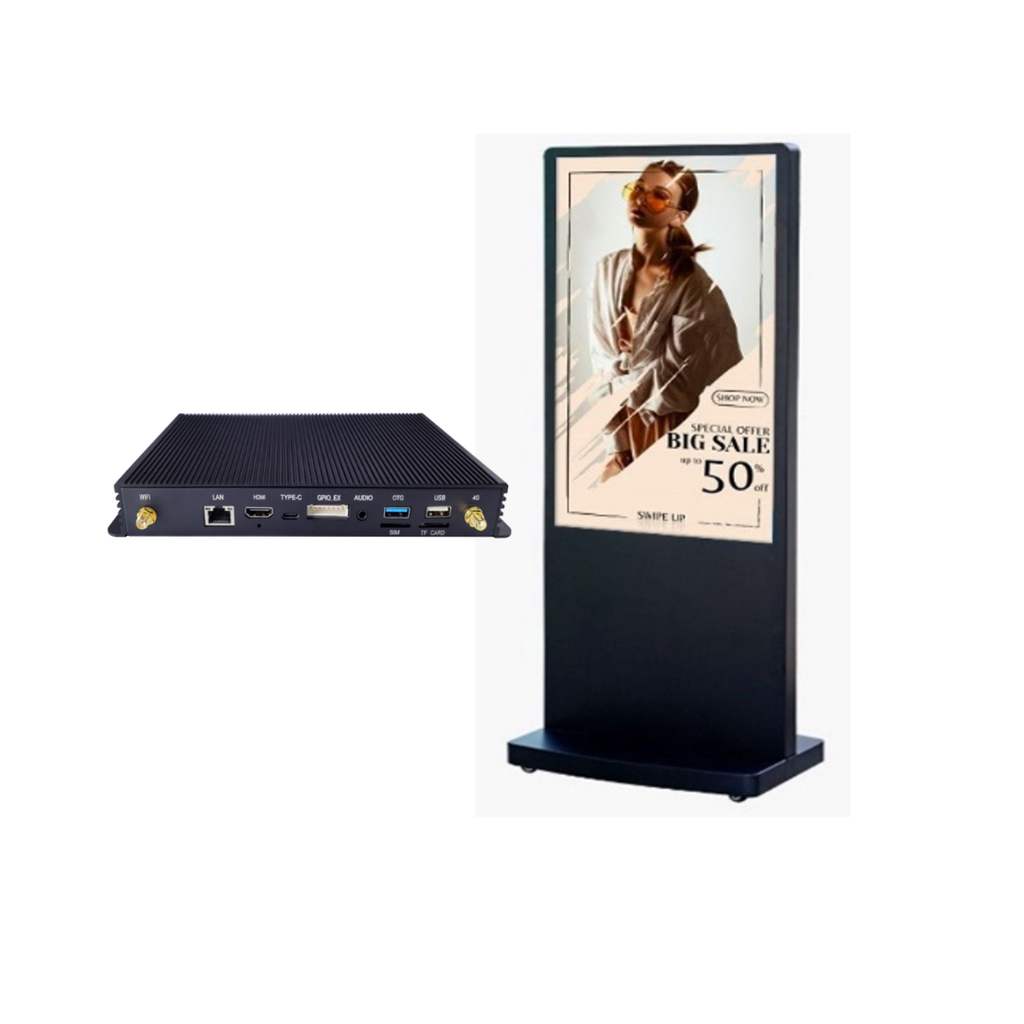 DigiSIGN Floorstand 50S Black with Android Box | Displaystore.id