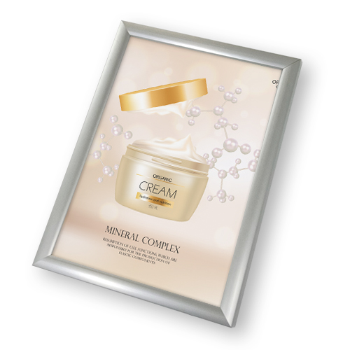 Click Frame Curve Slim Lightbox Silver A2 (42 x 59,4 cm) | Displaystore.id