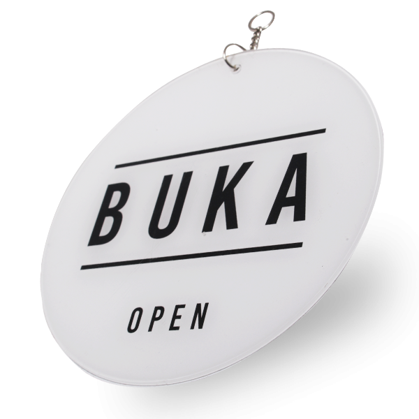 OPEN CLOSED - Acrylic Round Sign | Displaystore.id